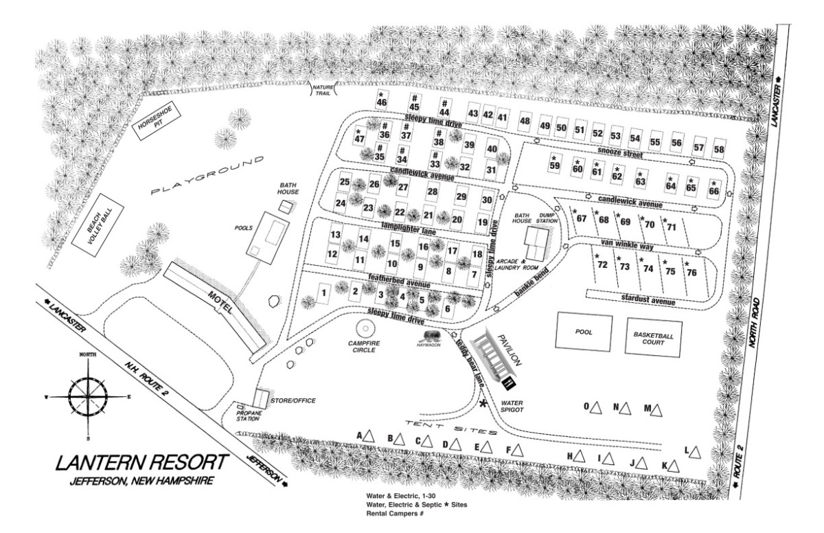 Resort Map | The Lantern Resort Campground & Motel - Jefferson NH